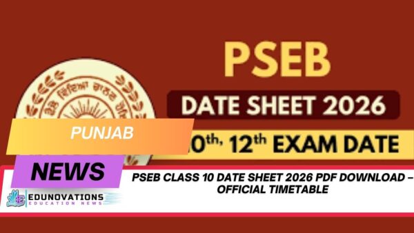 PSEB Class 10 Date Sheet 2026 PDF Download – Official Timetable ...