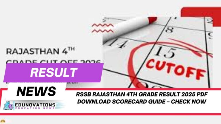 RSSB Rajasthan 4th Grade Result 2025 PDF Download Scorecard Guide ...