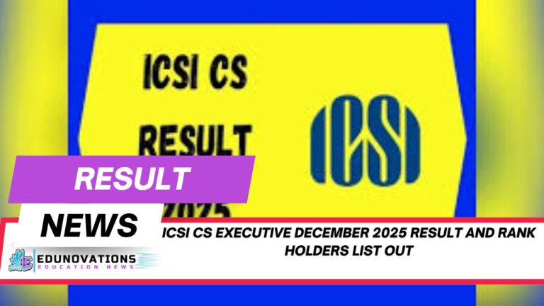 ICSI CS Executive December 2025 Result And Rank Holders List Out ...
