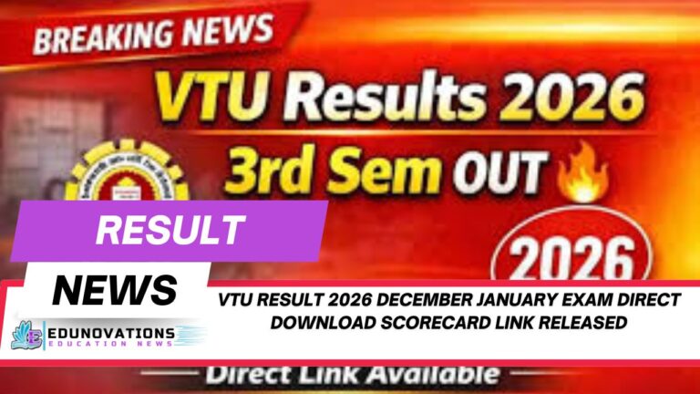 VTU Result 2026 December January Exam Direct Download Scorecard Link ...